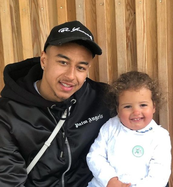 Jesse Lingard with his daughter Hope Lingard | Celebrities InfoSeeMedia