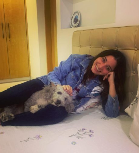 Tamanna Bhatia with her pet dog | Celebrities InfoSeeMedia